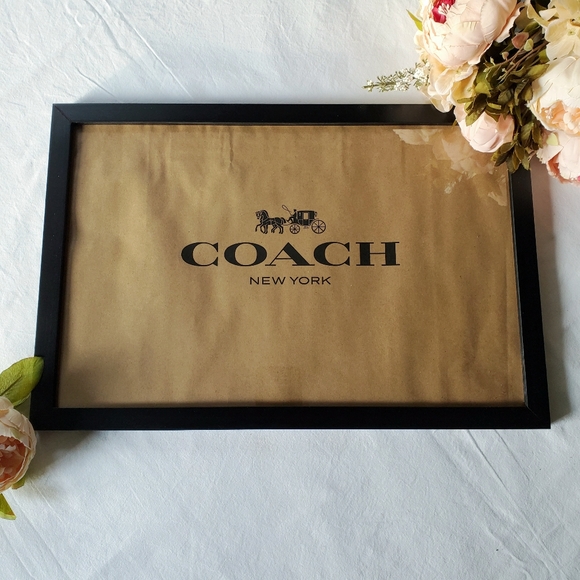 Coach | Wall Decor | Coach Custom Framed Shopping Bag Wall Decor Wooden ...